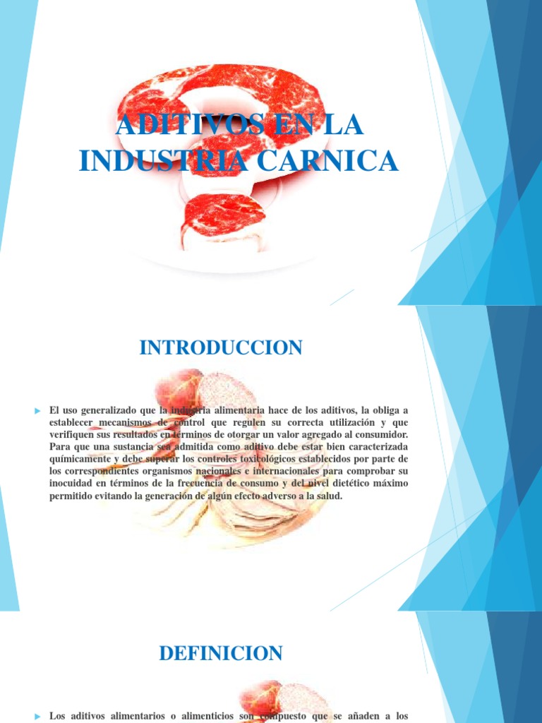 Aditivos en La Industria Carnica | PDF | Carne | Alimentos