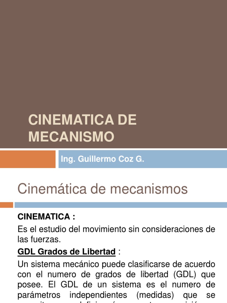 Cl1 Cinematica de Mecanismos | PDF | Movimiento (física) | Cinemática