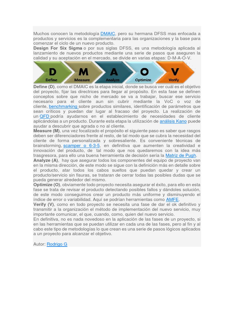 Metodologia Dmaic (DFSS) | PDF | Cognición | Business