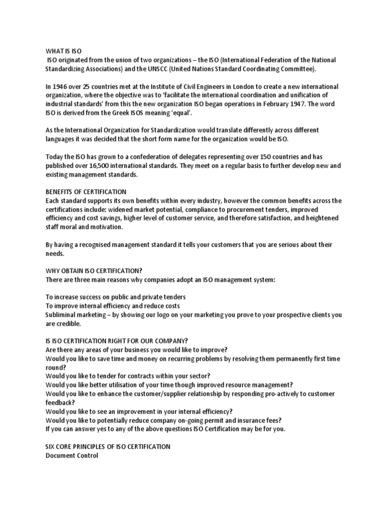What Is Iso | PDF | International Organization For Standardization ...
