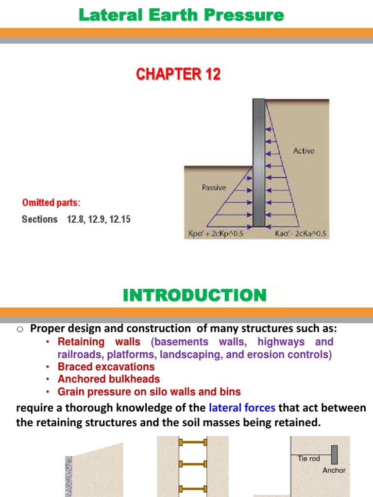 Ce 483 Lateral Earth Pressure CH 12 | Civil Engineering | Mechanical ...