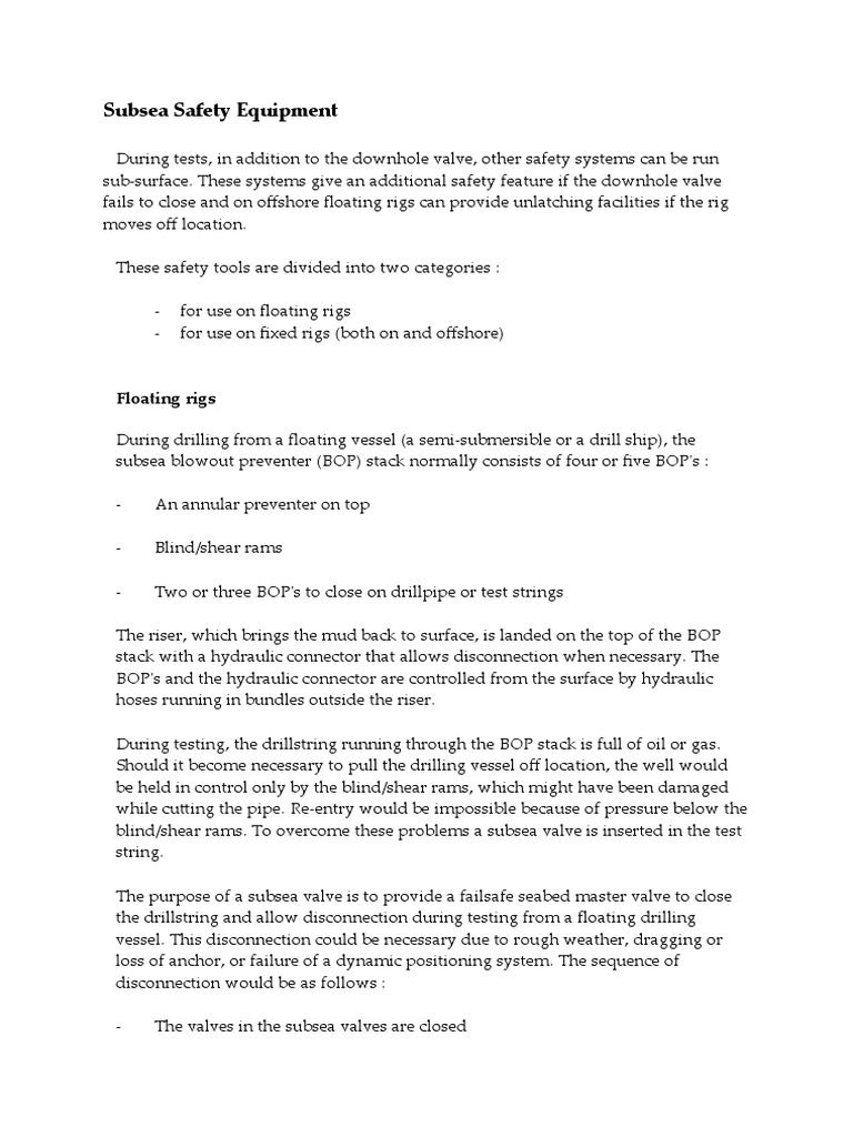 02 - Subsurface Safety Tools | PDF