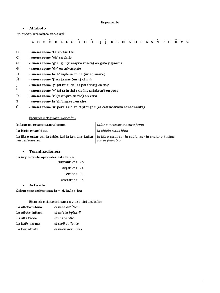 Verbos y Estructura en Esperanto | PDF | Verbo | Filología