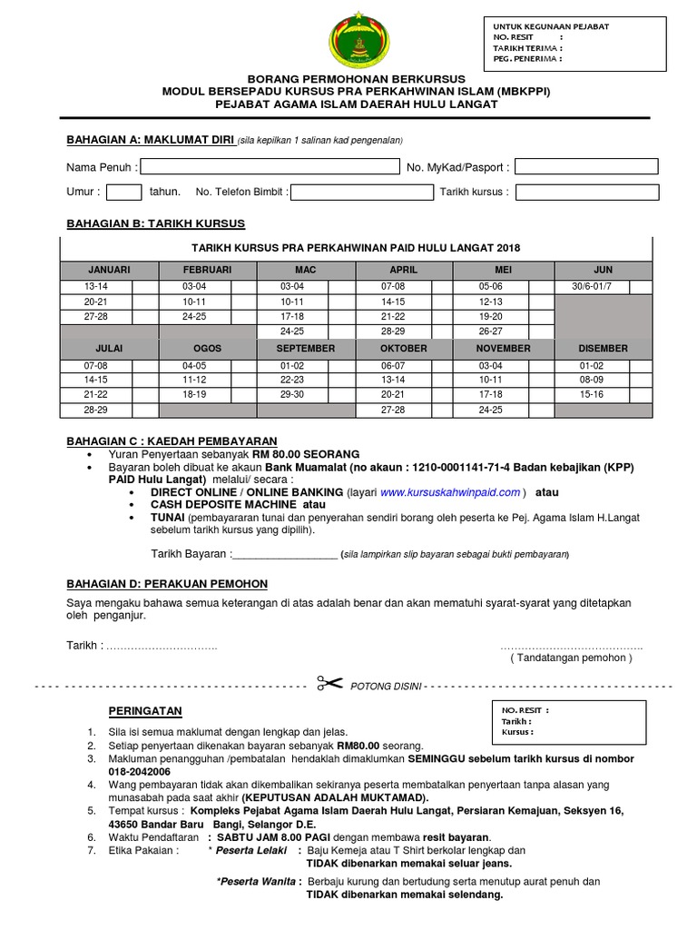 Borang Kursus Kahwin | PDF