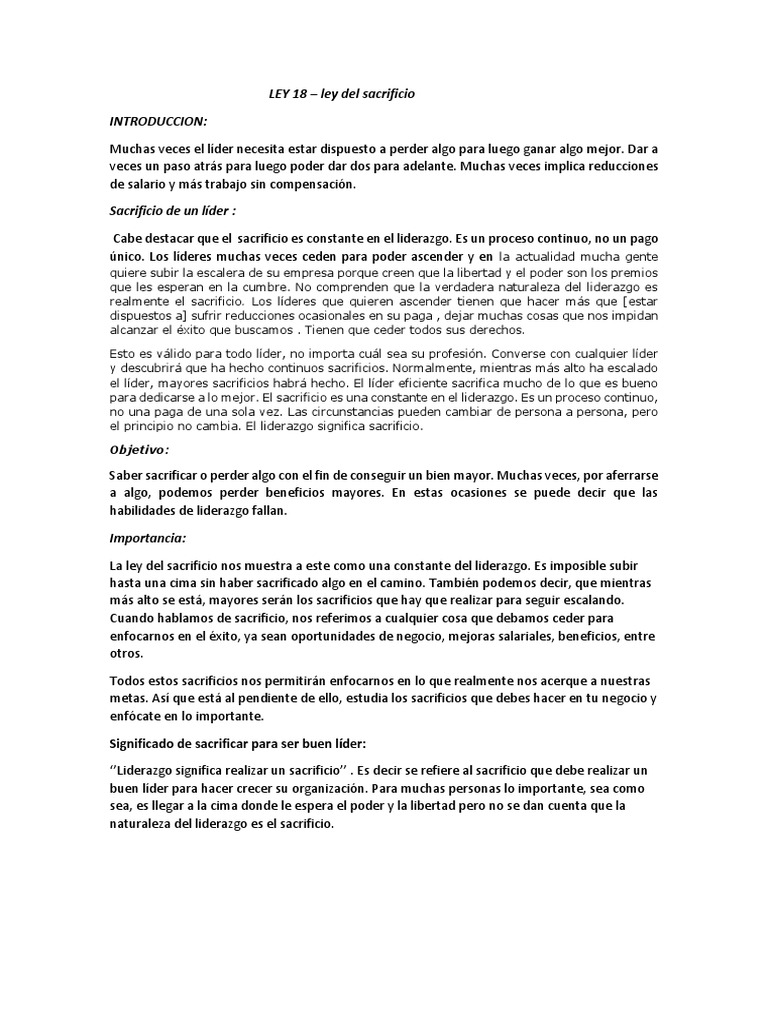Ley 18 | PDF | Liderazgo