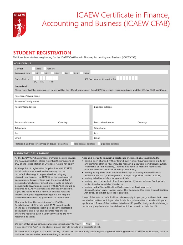 ICAEW Certificate in Finance, Accounting and Business (ICAEW CFAB ...