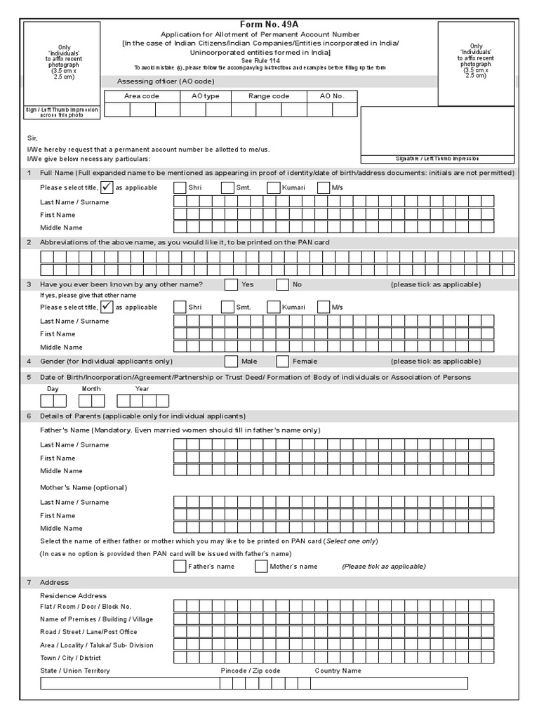 Form No. 49A: See Rule 114 | PDF | Limited Liability Partnership | Law