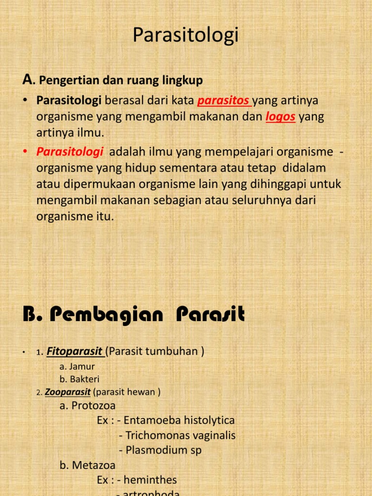 PARASITOLOGI | PDF | Kesehatan Holistik | Sains & Matematika
