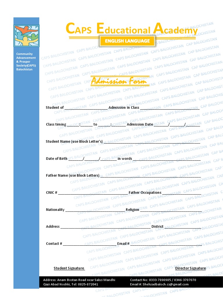 Student Admission Form | PDF