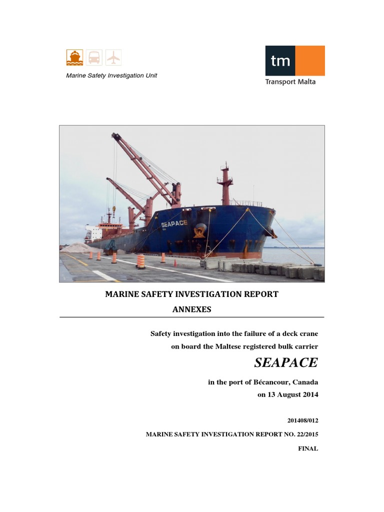 MV Seapace - Final Safety Investigation Report Annexes (Rocking Test ...