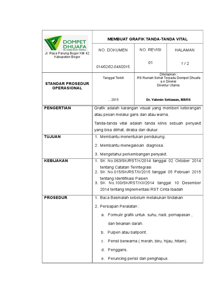 SPO Membuat Grafik Tanda-Tanda Vital | PDF