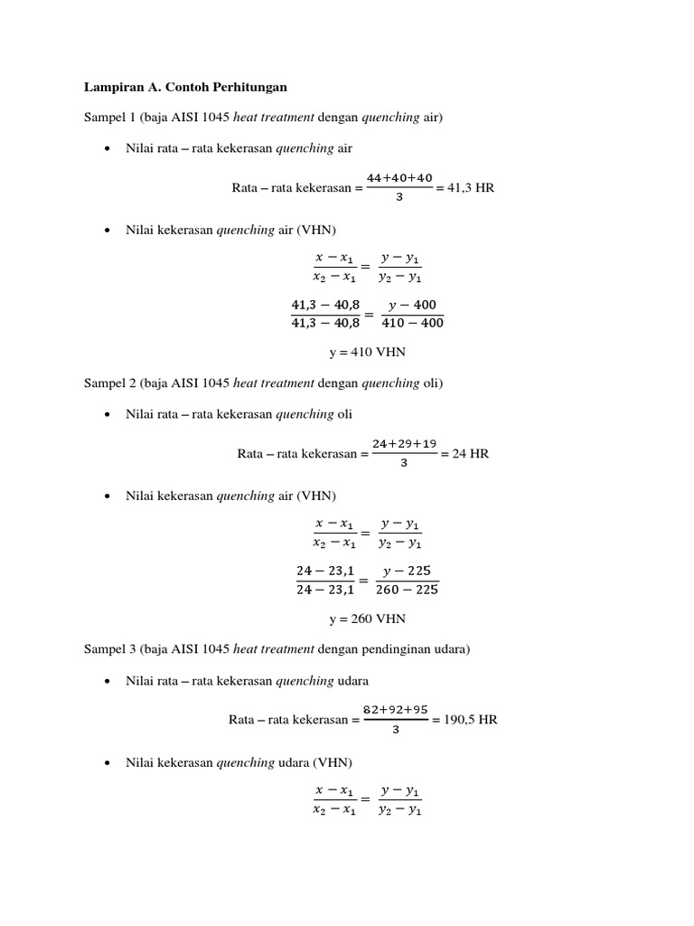 Lampiran A. Contoh Perhitungan | PDF