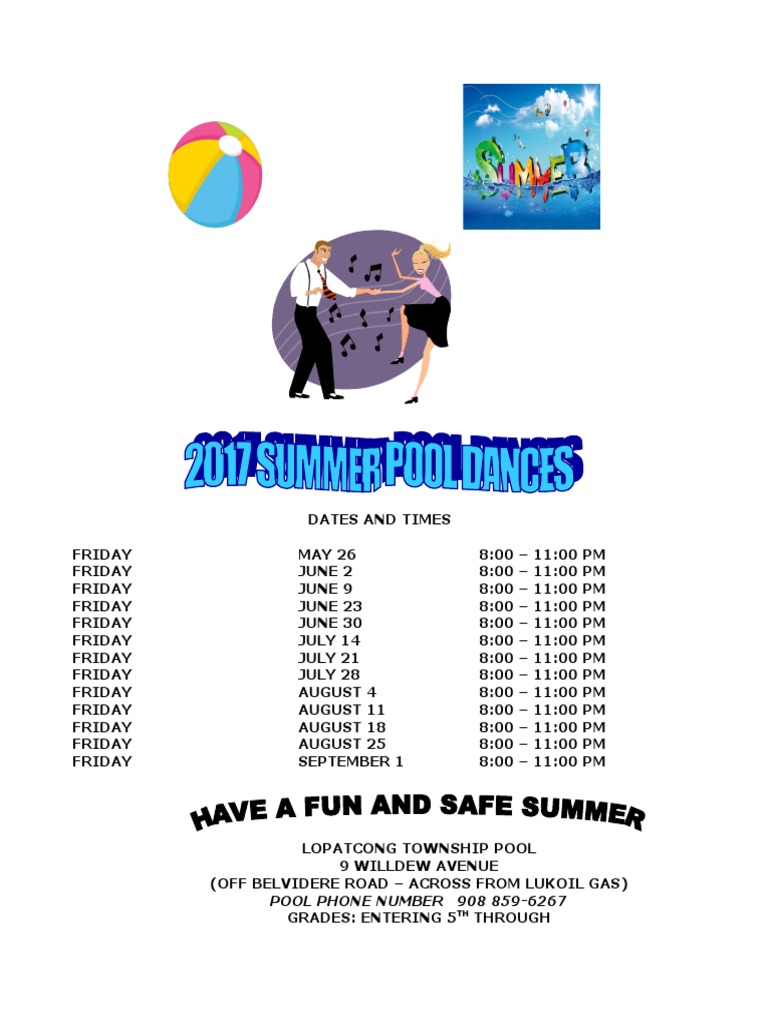 2017 Lopat Pool Dances | PDF