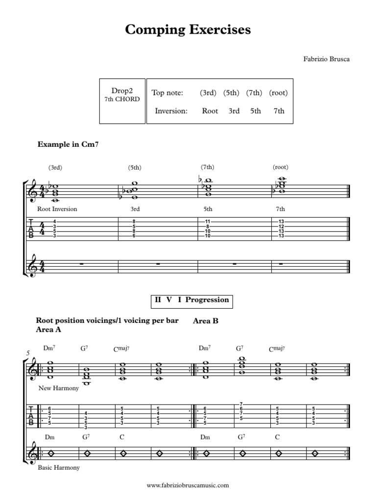 Comping Exercises Drop2 | PDF | Music Theory | Musical Forms