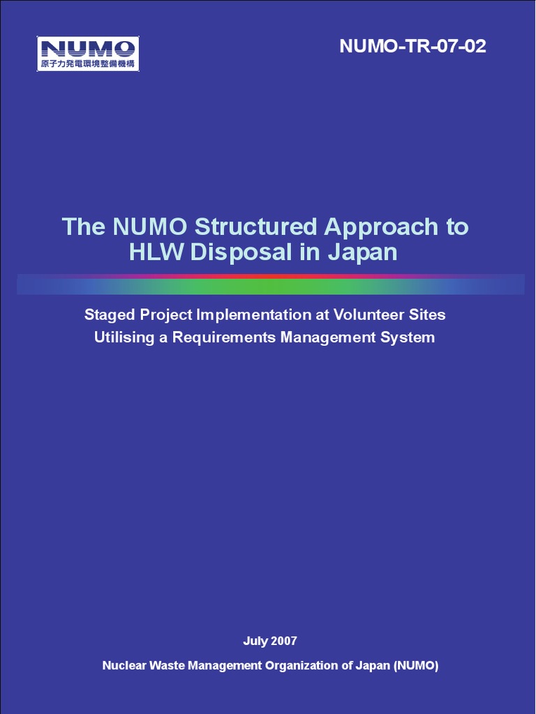 The NUMO Structured Approach To HLW Disposal in Japan | PDF | Deep ...