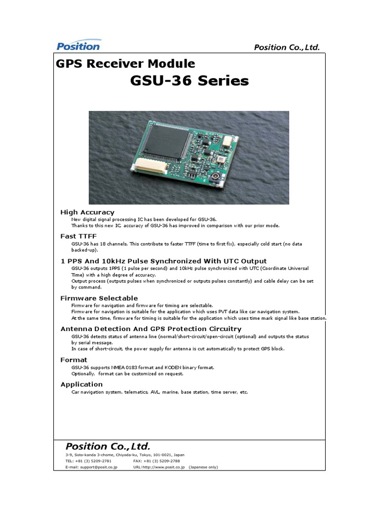 GSU-36 Series: GPS Receiver Module | PDF | Global Positioning System ...
