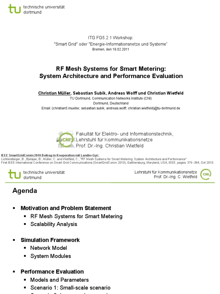 RF Mesh Systems For Smart Metering: System Architecture and Performance ...