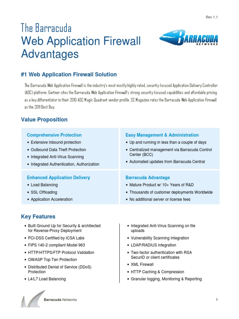 Barracuda Web Application Firewall WP Advantage | PDF | World Wide Web | Internet & Web