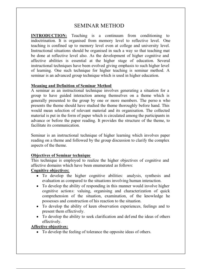 Seminar Method: CCCCCCCC CCCCCCCCCCCCCCCC | PDF | Educational ...