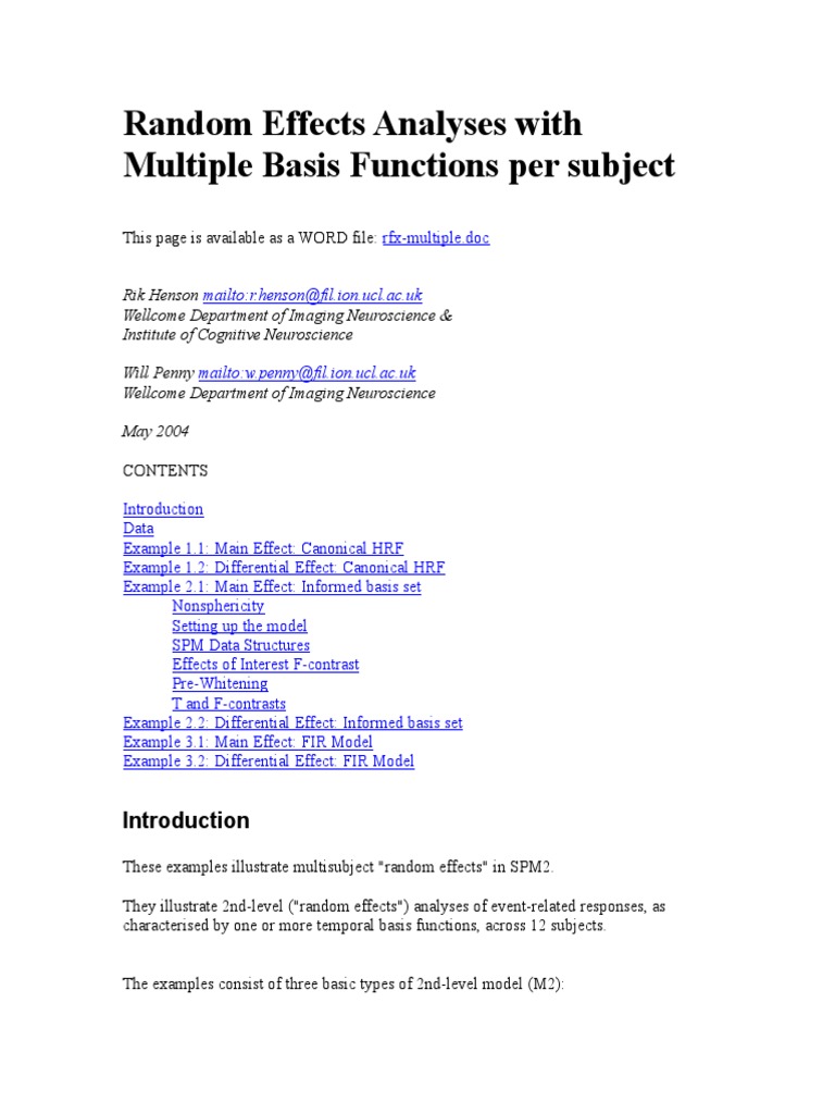 spm2 Face RFX | PDF | Teaching Methods & Materials | Science & Mathematics