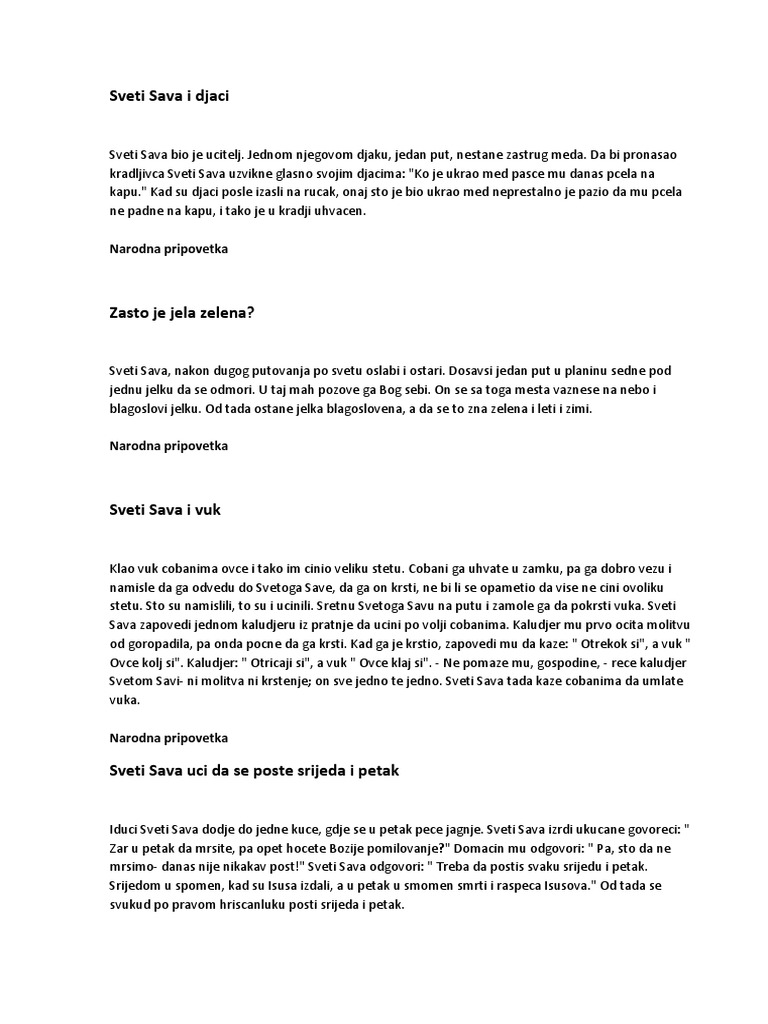 Sveti Sava I Djaci | PDF