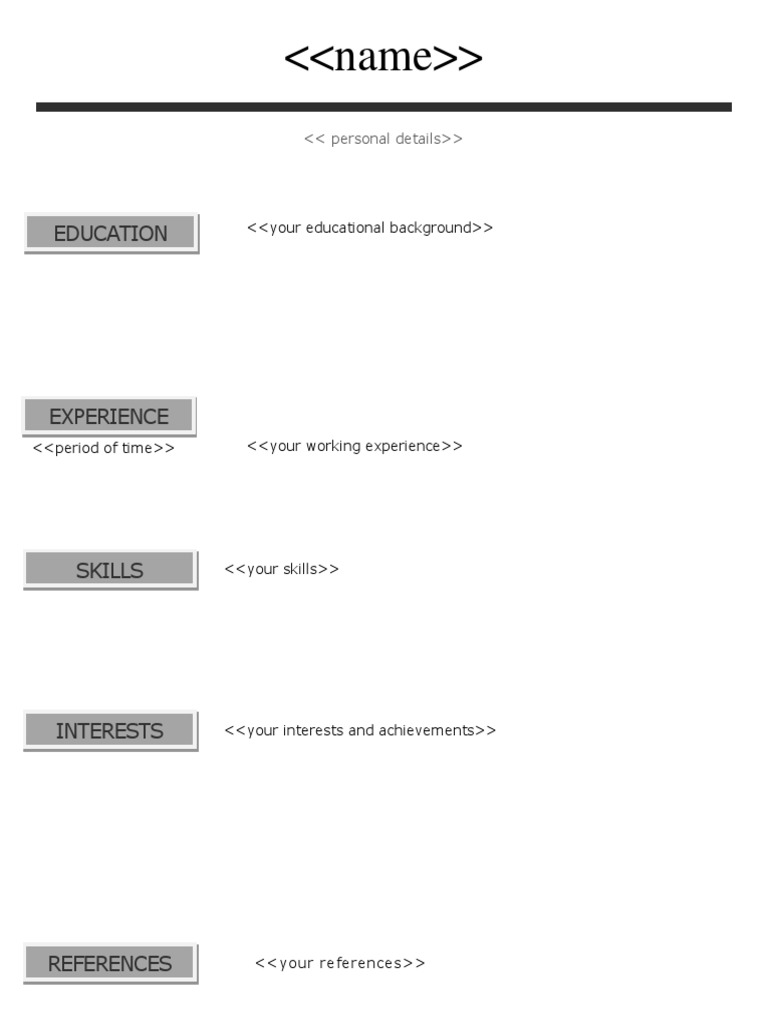 CV Blank Template | PDF
