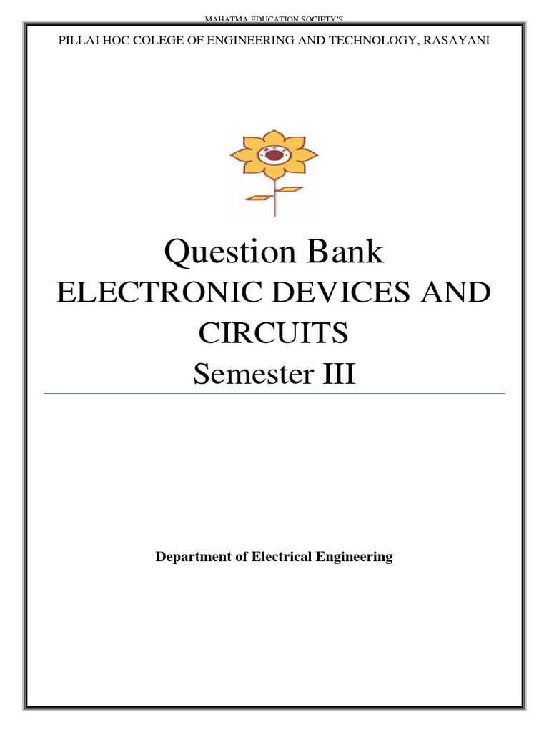 Model Question Bank - EDC | PDF | Amplifier | Field Effect Transistor