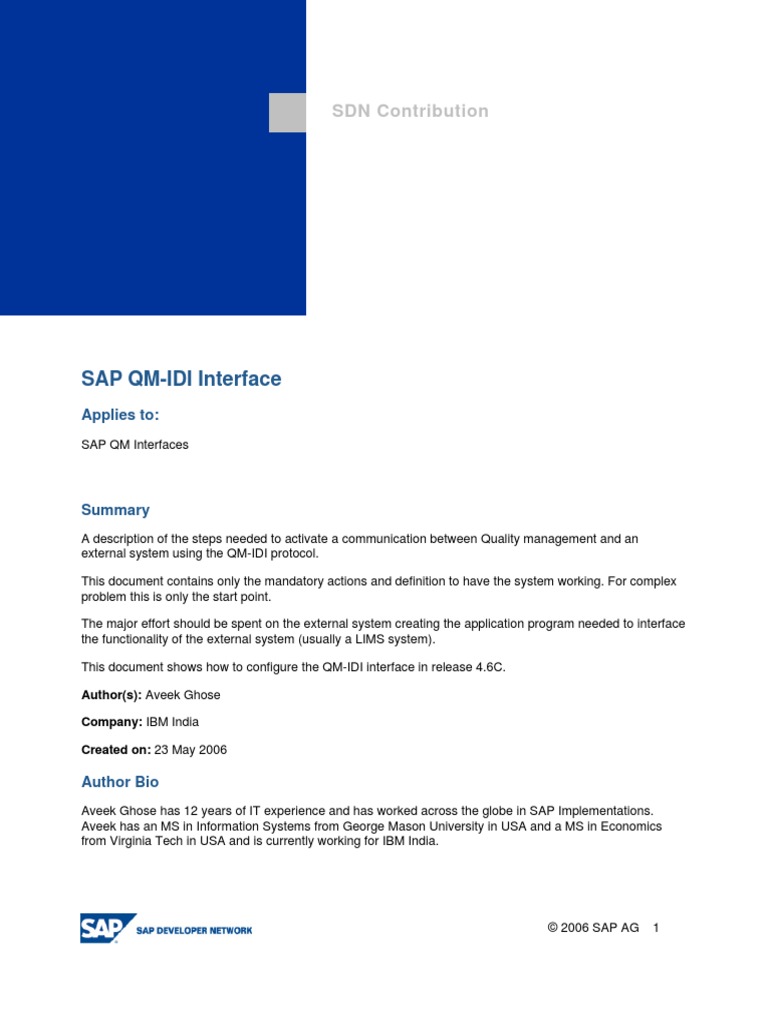 Sap QM-IDI Interface With LIMS | PDF | System | Source Code