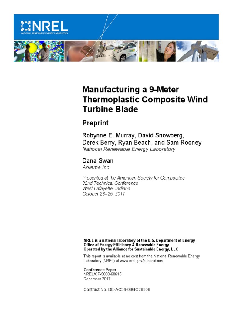 Manufacturing A 9-Meter Thermoplastic Composite Wind Turbine Blade ...