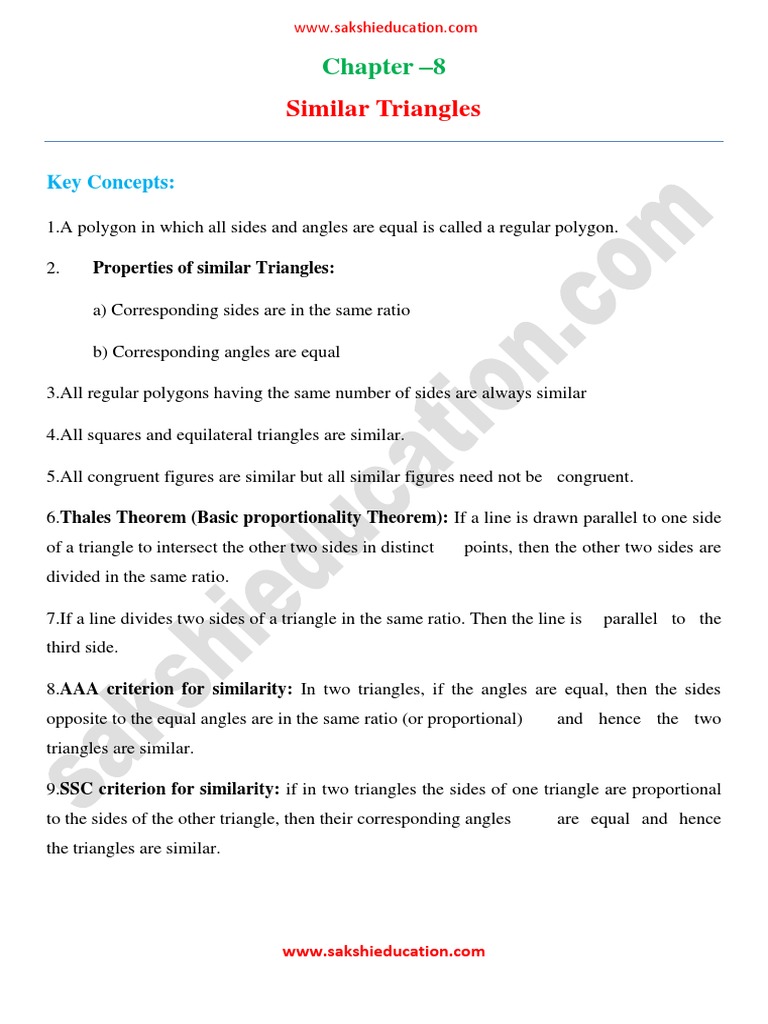 8 Similar Triangles PDF | PDF | Triangle | Geometric Objects