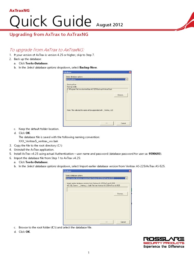 Upgrade From Axtrax Quick Guide 050812 | PDF