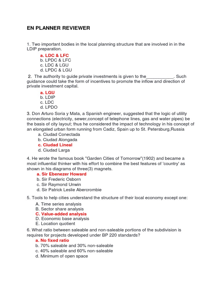 En Planner Reviewer: A. LDC & LFC | PDF | Workweek And Weekend | Government