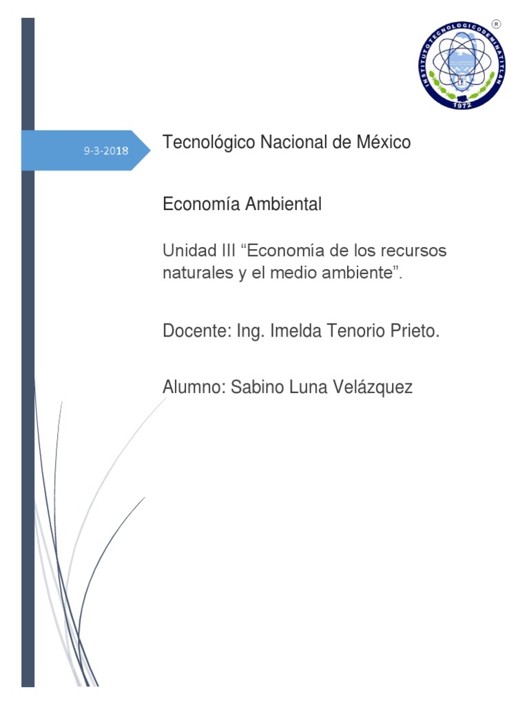 Unidad 3 Economía de Los Recursos Naturales y El Medio Ambiente | PDF ...