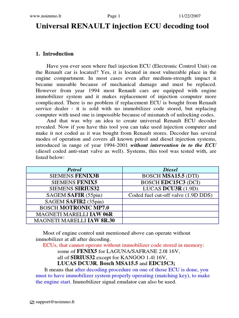 Renault ECU PDF | PDF