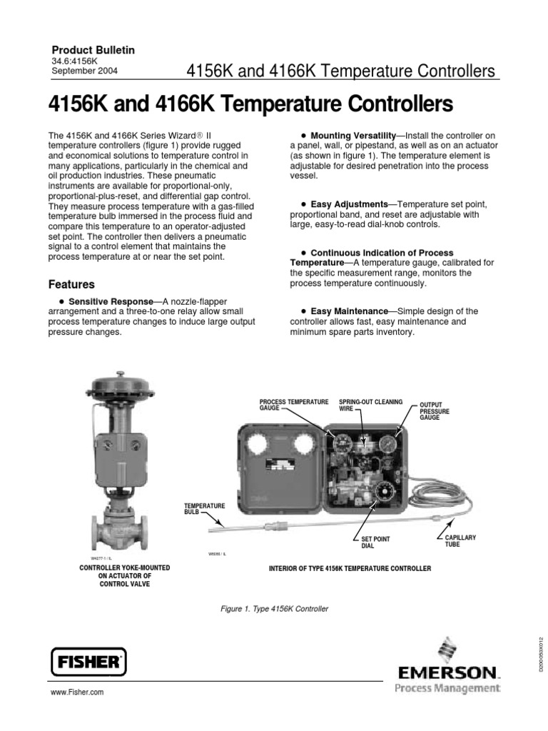 Fisher 4156 K | PDF | Pressure Measurement | Valve