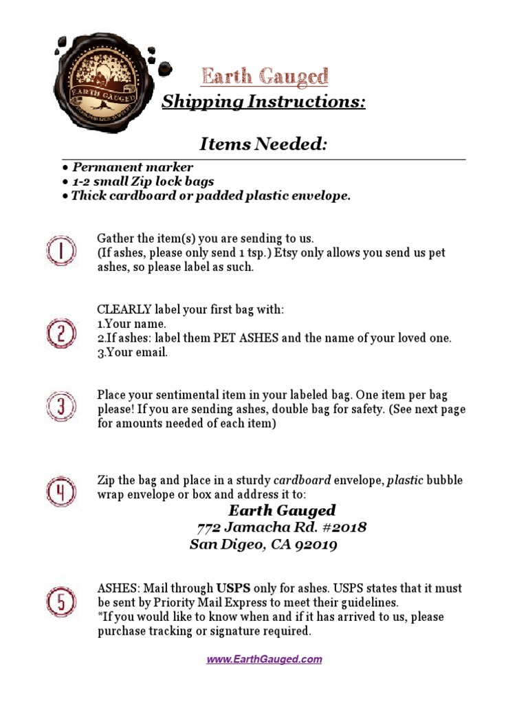 Shipping Instructions | PDF