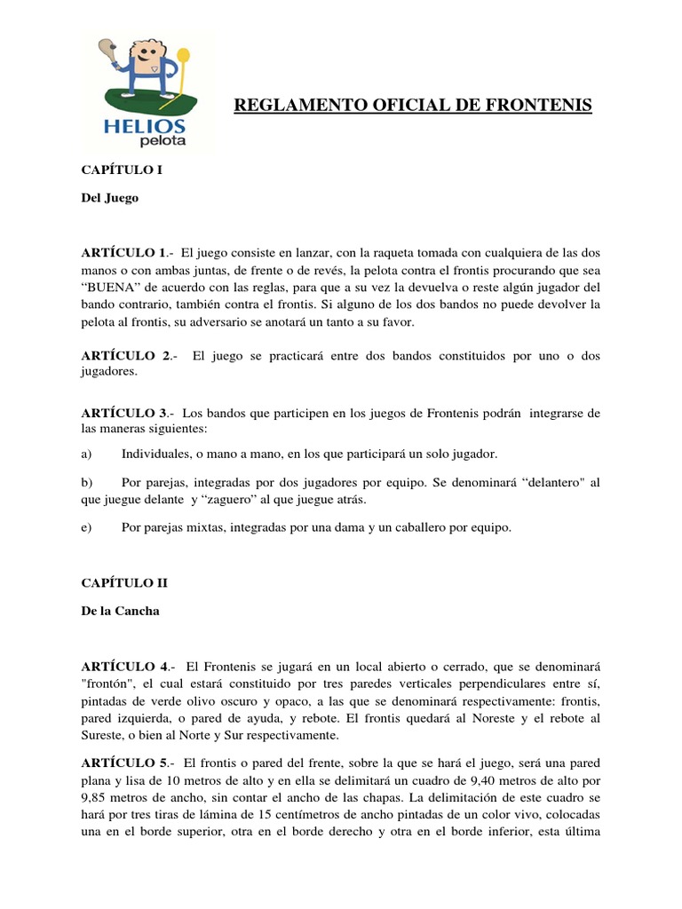 Reglamento de Frontenis Web 3 PDF | PDF | Reglas y regulaciones ...