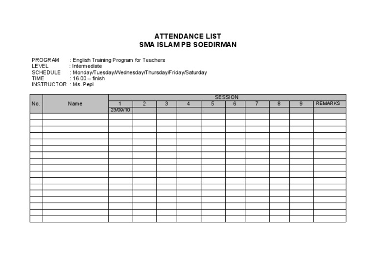 Attendance List | PDF