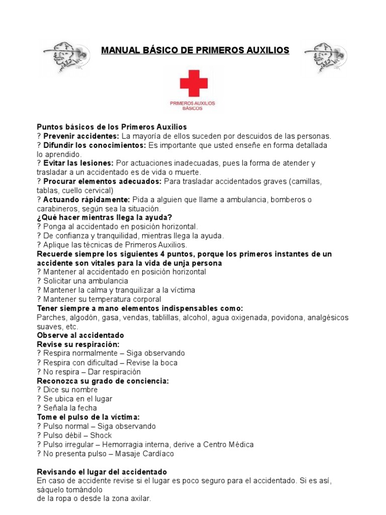 Manual de Primeros Auxilios | Herida | Primeros auxilios