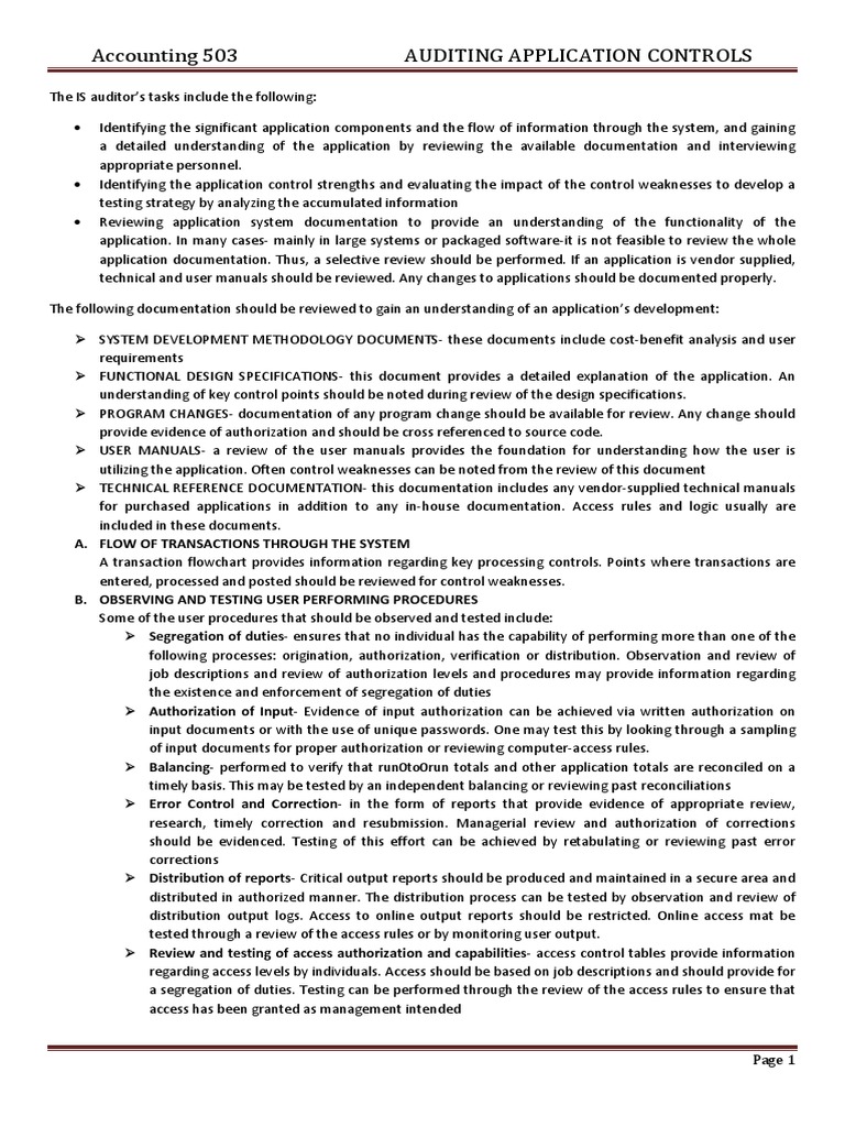 Auditing Application Controls | PDF | Relational Model | Computer Program