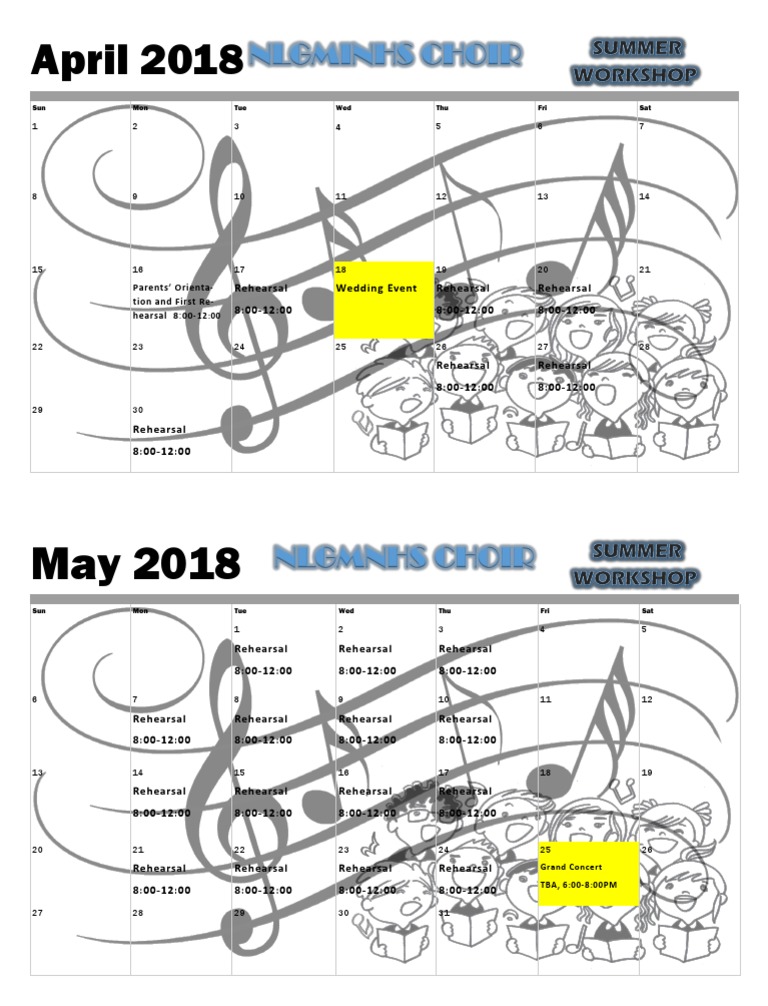 April May Calendar | PDF