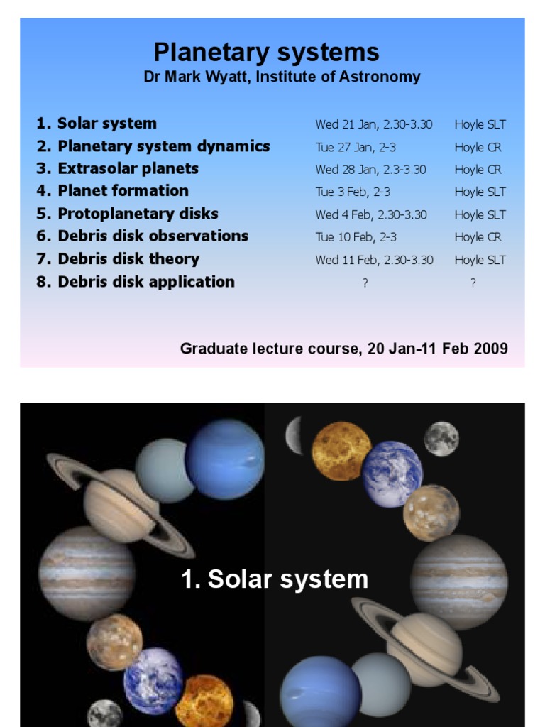 Lecture1 Solarsystem | PDF | Natural Satellite | Sun