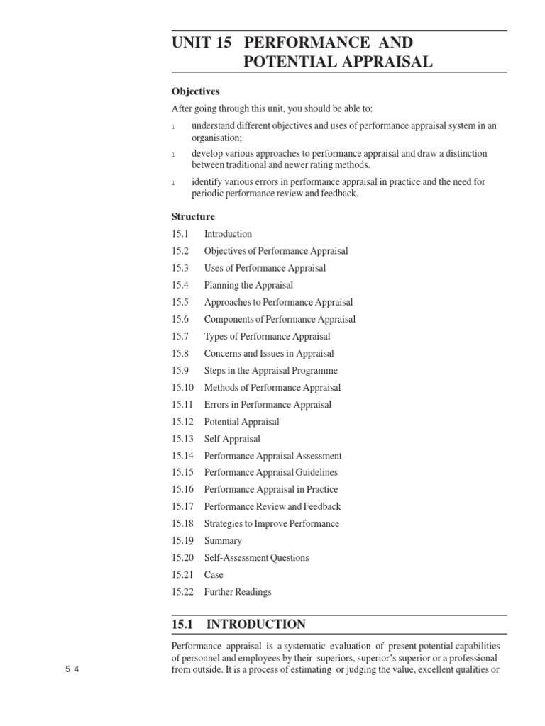 Performance Appraisal and Potential Appraisal | PDF | Performance ...