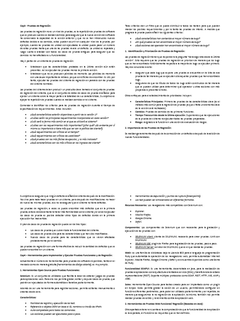 Pruebas de Regresión | PDF | Selenio (software) | Java (lenguaje de programación)