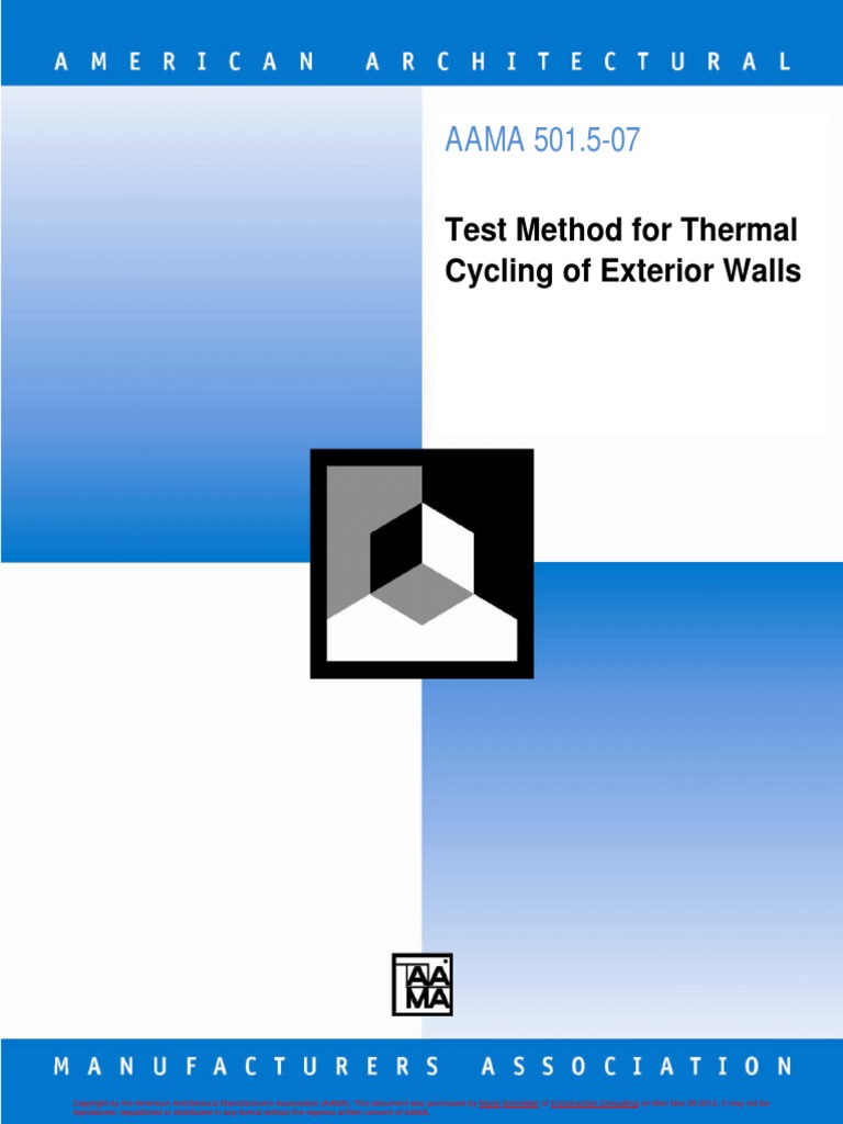 AAMA 501-5-07 Test Method Thermal Cycl Ext Walls | PDF | Temperature ...