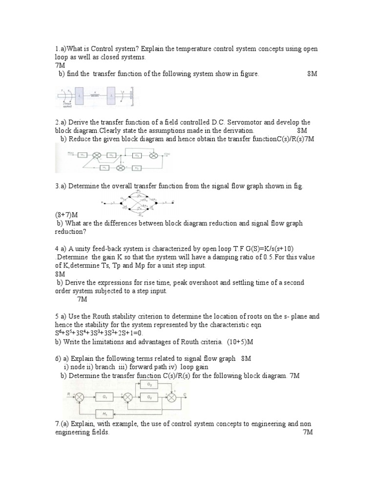 CS Questions | PDF | Control System | Systems Theory
