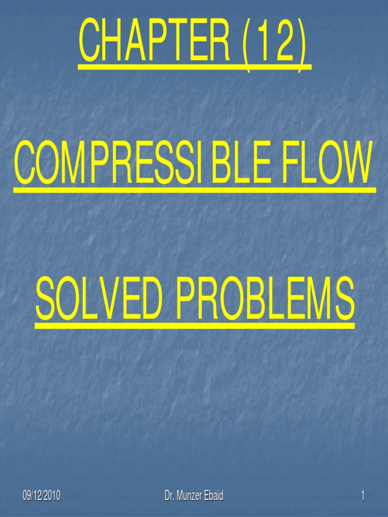 Compressible Flow - (Solved Problems) PDF | PDF | Mach Number | Compressible Flow