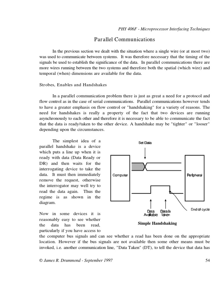 Parallel Communications: Strobes, Enables and Handshakes | PDF ...