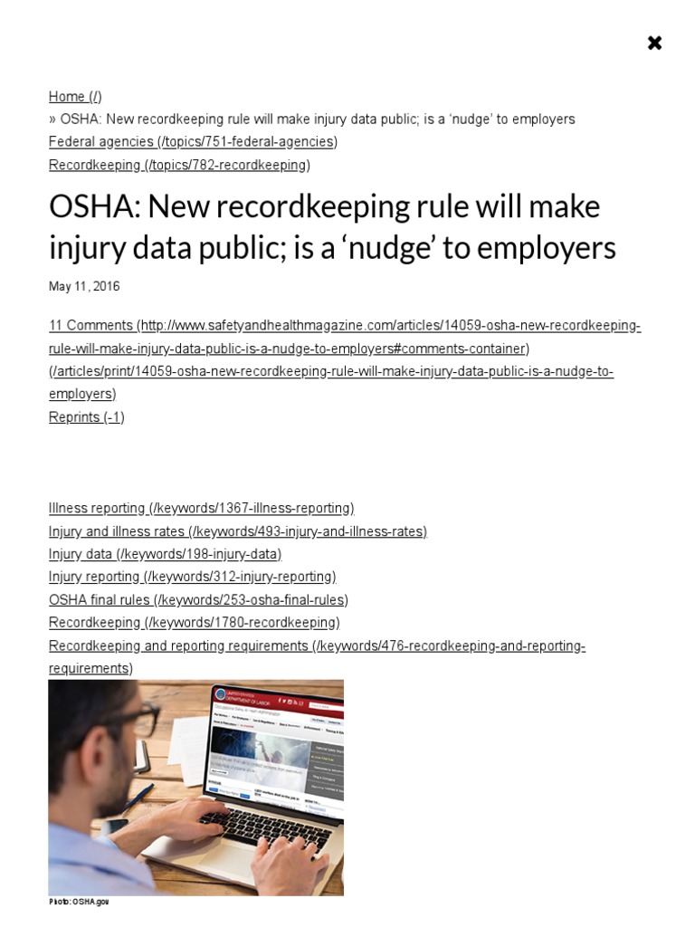 OSHA - New Recordkeeping Rule Will Make Injury Data Public Is A Nudge ...