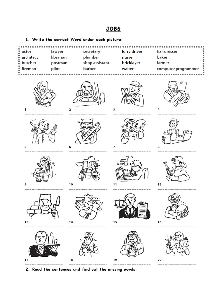 Write The Correct Word Under Each Picture | PDF